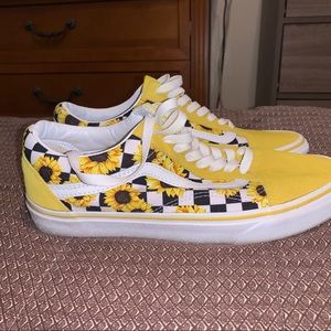 Vans | Shoes | Custom Sunflower Vans | Poshmark